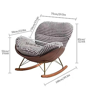 BREAUX Egg Rocking Chair with Cushion for Front Porch,Modern Rocker Chair for Balcony,Outdoor Patio Rocking Chairs(A)