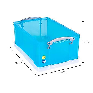 Really Useful Plastic Storage Box 9 Litre Trans Blue