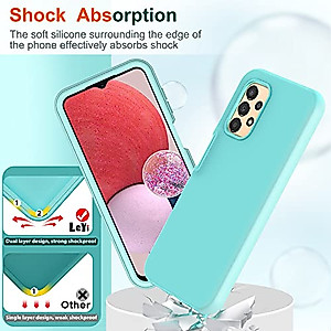 LeYi for Samsung Galaxy A13 5G Phone Case: Galaxy A13 5G Case with [2 x Tempered Glass Screen Protector], Full-Body Shockproof Soft Liquid Silicone Protective Phone Case for Samsung A13 5G, Mint