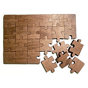 Wooden Puzzle Refrigerator Magnets, 24 PCS Natural Walnut Fridge Magnets, Strong Magnets for Fridge, Whiteboard, Kitchen, Office, and School, Locker(1.2in x 1.8in x 0.24in)