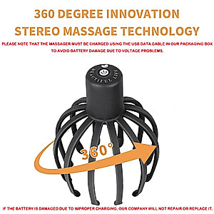 ONIYEA Electric Scalp Massager with 3 Modes, 360 Degree Head Massager, Cordless Portable Head Scratcher for Stress Relax