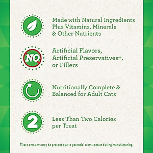 Greenies Feline Smartbites Skin & Fur Crunchy and Soft Natural Cat Treats, Salmon Flavor, 2.1 oz. Pack