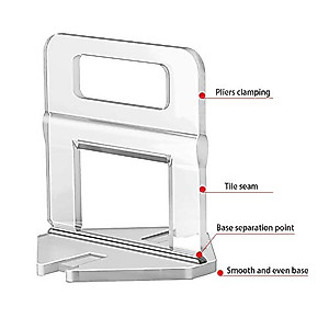 Tile Leveling System Tiles Leveler Spacers - Lippage free tile and stone installation for PRO and DIY - 400-Piece Leveling Spacer Clips (1/8 Inch)