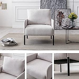 Kmax Fabric Single Sofa Couch Modern Accent Chair for Living Room Small Space, Apartment, Bedroom, Dorm, Office - Beige
