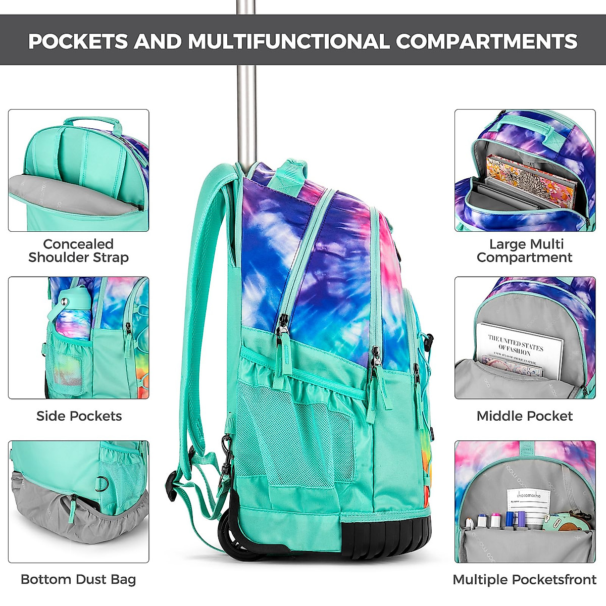 Choco Mocha Butterfly Backpack for Girls Travel School Backpack, Blue