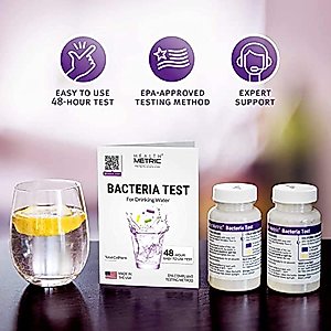 Coliform Bacteria Test Kit for Drinking Water - Easy to Use 48-Hour Water Quality Testing Kit for Home Tap & Well Water | EPA Approved Testing Method | Made in The USA | Incl. E Coli | 2-Pack