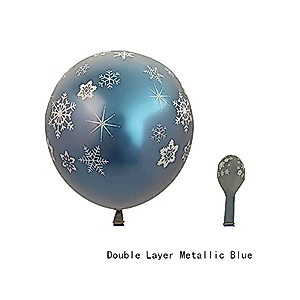 132PCS Ice Snow Queen Metal Balloons Double Layer Snowflake Decoration Balloons Garland Arch Kit For Birthday Party Decorations Supplies Baby Shower Wedding Christmas Home Party Ballons Decoration