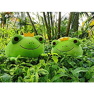 ROCHEMON Cute Frog Plush Stuffed Animal,Soft Frog Plushie Hugging Pillow, Frog Plushie Toy Gift for Kids Toddlers Grils Boys Children Green Frog 14 inch