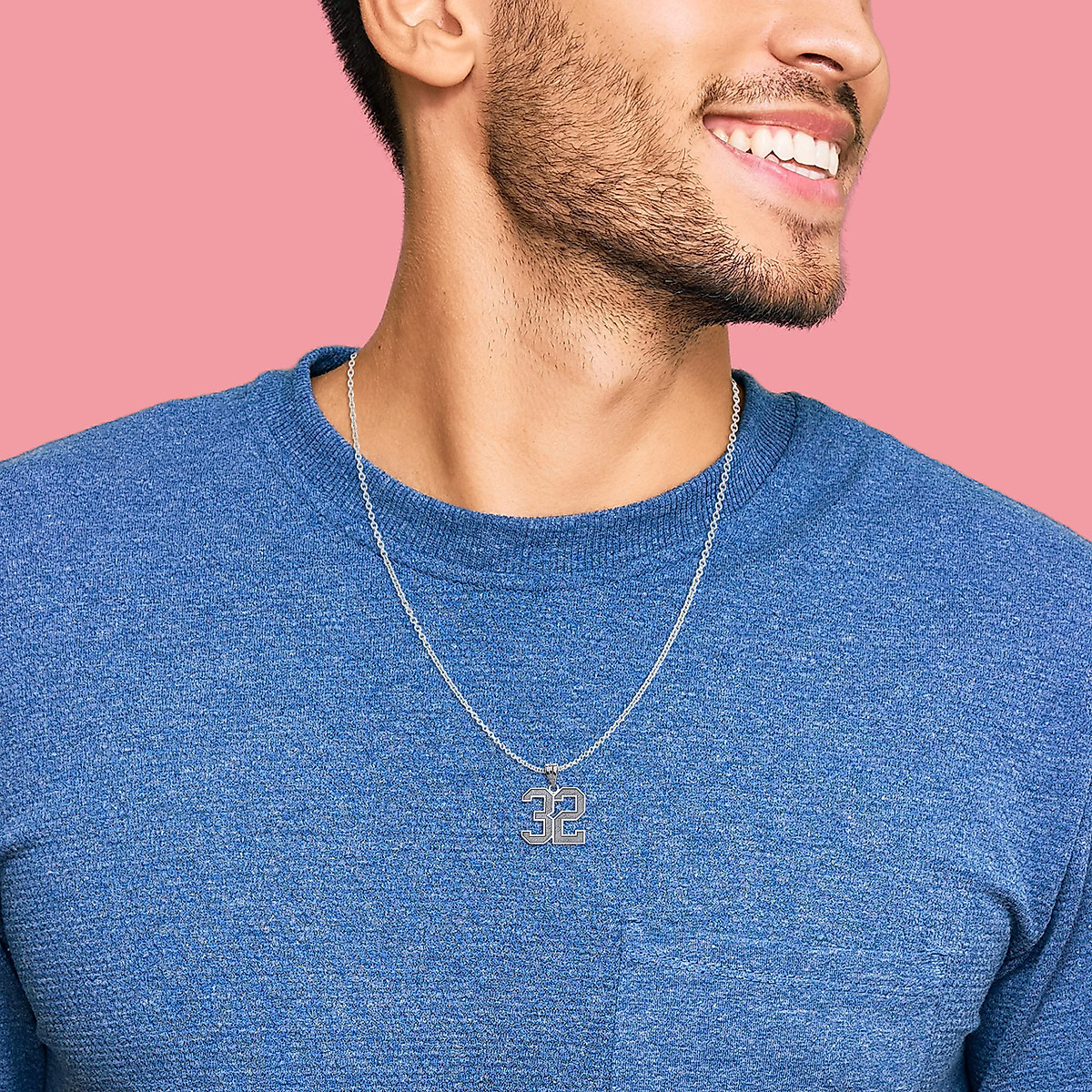 Personalized Your Lucky Number and Name Sports Jersey Silver Pendant