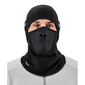 Ergodyne Mens Face Mask - 2-pc Fleece Neoprene Balaclava, Black
