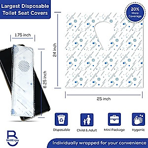 30 Pack BABEnjoy Toilet Seat Covers Disposable - Extra Large - Disposable Toilet Seat Covers for Kids, Toddlers, Adults, Use for Potty Training, Public Bathroom, Airplane Toilet Seat Cover Spot Style