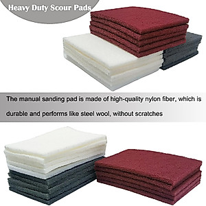 15 Pack 6" x 9" Hand Pads Set- Coarse Medium Fine Purpose Scuff Pads, Scuffing, Scouring, Sanding, Paint Primer Prep Adhesion Scratch - Surface Preparation Automotive Car Auto Body Woodworking