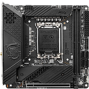 MSI MEG Z690I Unify Gaming Motherboard (Mini ITX, 12th Gen Intel Core, LGA 1700 Socket, DDR5, PCIe 5, 2.5G LAN, M.2 Slots, Wi-Fi 6E) (Renewed)