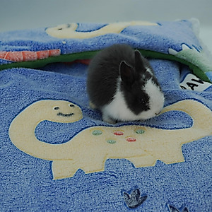 neolun Rabbit Bunny Bed Guinea Pig Bed Noctilucent Mats Plush Bunny Pad Mats Small Animal Dog Cat Bed Dog Crate Kennel Pad Mat Hamster Cozy Dog Bed Mat for Small Animal(Blue)