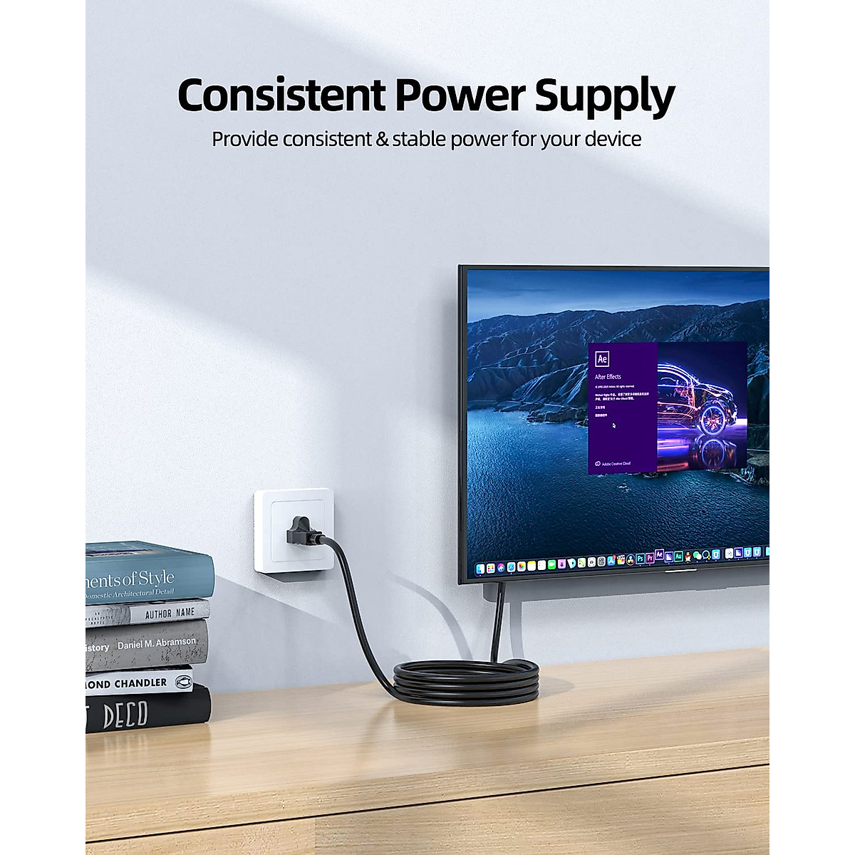 Superer 3 Prong AC Power Cord Cable Fit for Sony PlayStation PS3 First Generation(Fat), Xbox 360 1st Generation(Fat) Replacement