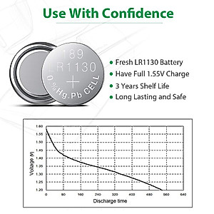 LiCB 40 Pack LR1130 AG10 Batteries 1.5V Alkaline Button Cell Battery
