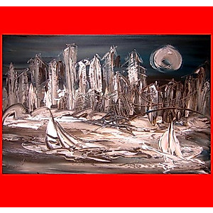 Large 24" Modern Abstract - Wall Decor Art - Original Oil Canvas Painting - Stretched Signed By Mark Kazav