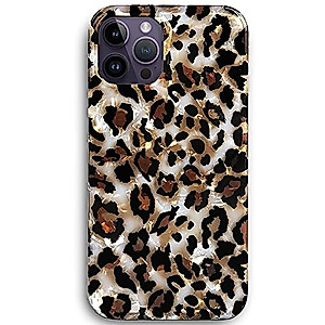 J.west iPhone 14 Pro Max Case - Luxury Sparkle Clear Leopard Print Soft Silicone Cover for Girls & Women (6.7" Cheetah)