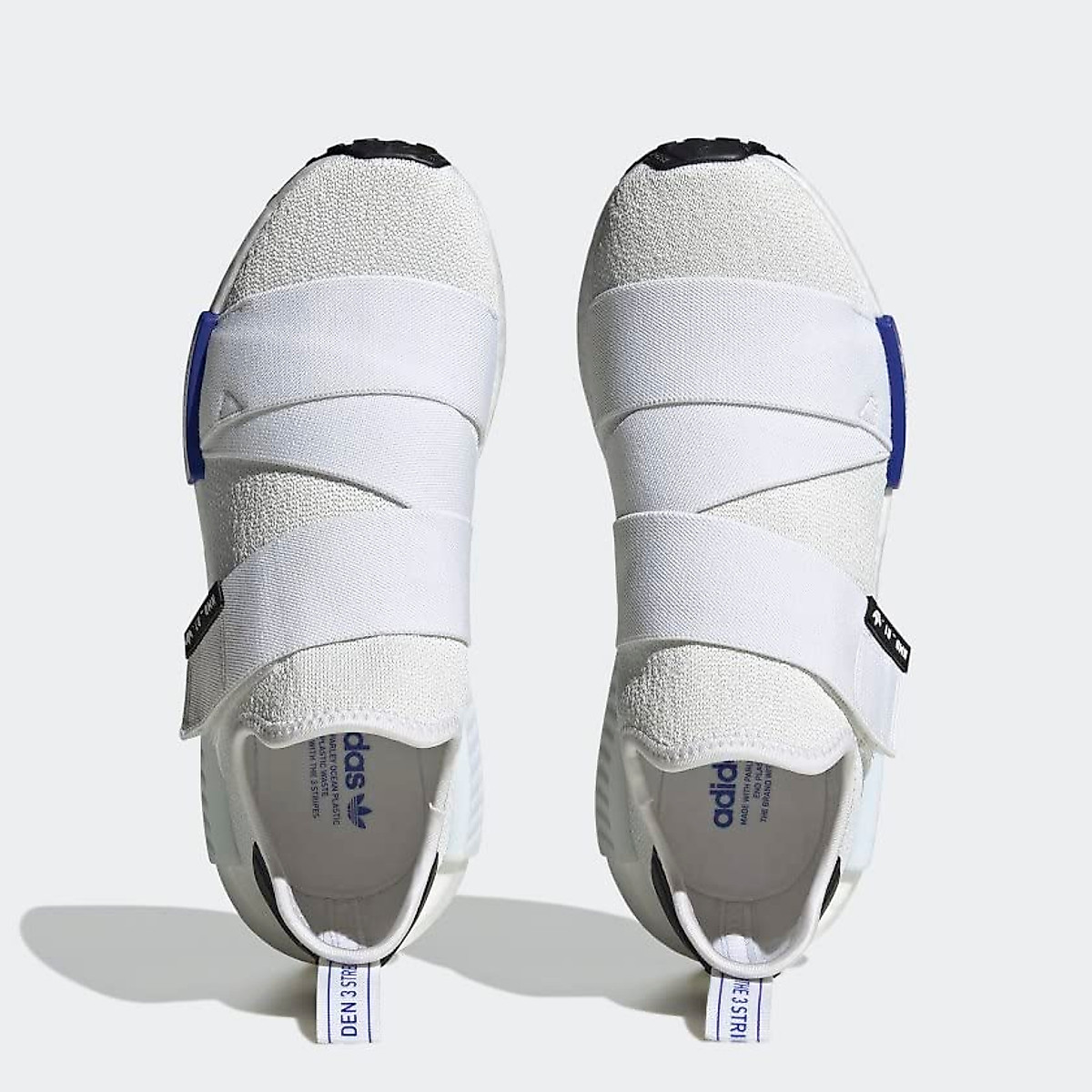 adidas Women's NMD_r1 Sneaker, White/Lucid Blue/Black, 9