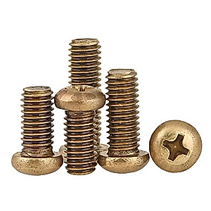 DubMag Tapping Screws,Screw Bolt,Copper Round Head Phillips Screws, pan Head Machine Screws, M5M6M8, Copper Screws, Small Screws, Pure Copper,M8*50[4pcs] (Color : M5*12[40pcs])