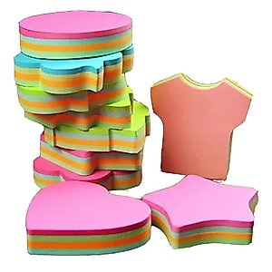 Colorful Sticky Notes in 10 Different Shapes, Separate Packing,Bundle Pack - 10 Pads 100 Sheets Per Pads (1000 Sheets!)