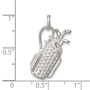 Sterling Silver Golf Bag Charm QQC749