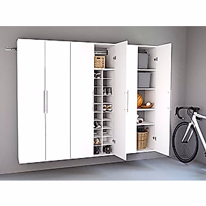 Prepac HangUps Shoe Storage Cabinet, 16"D x 30"W x 72"H, White