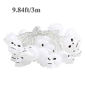 Halloween Decorations Indoor Outdoor Skull Led Lights Halloween Lights Halloween Party Decorations Spooky Skull Decor Happy Halloween Sign Halloween Scary Decorations 9.84 Feet (USB)