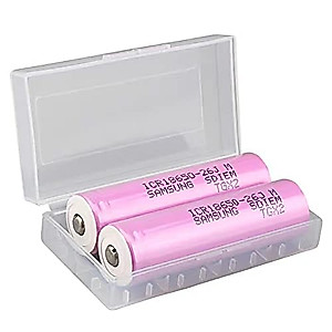 Fielect 2 x 18650 Battery Storage Case Holder Organizer Box Transparent