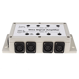 RioRand DMX512 LED Signal Splitter Amplifier Distributor 1 Way in 8-Channel 3-Pin Output with Signal Indicator