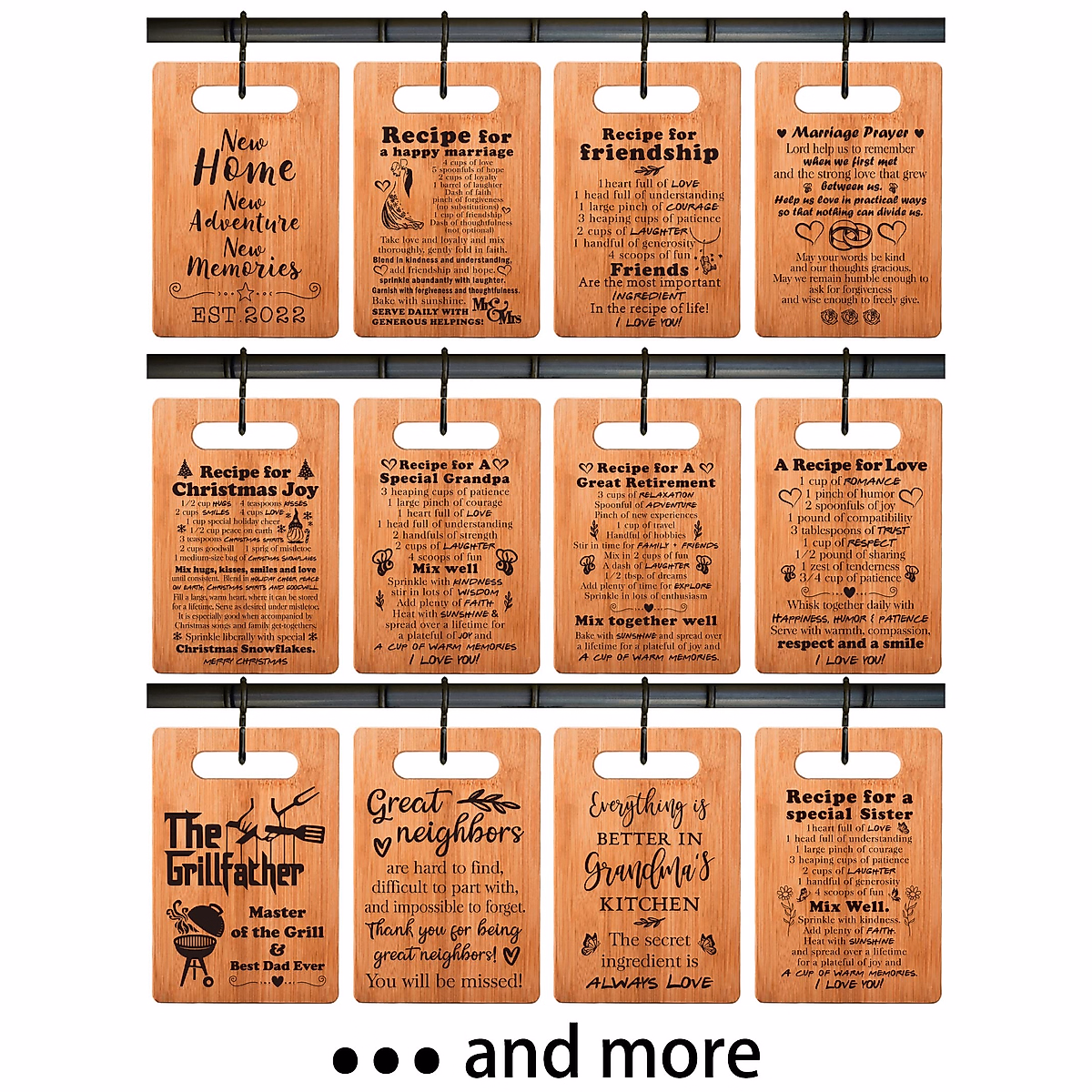 MY-ALVVAYS Wedding Gift for Her Him, Gifts for Couples, Valentines Day Gift, A Recipe for Love, Cutting Board Gift, 7"x11", Double-Sided Use -064