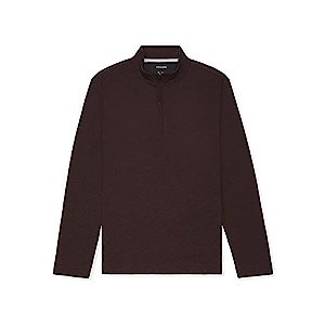 Van Heusen Men's Tall Flex Long Sleeve 1/4 Zip Ottoman Solid Shirt, Dark Cabernet, 2X-Large Big