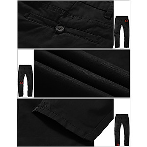 Match Men's Fit Tapered Stretchy Casual Pants (30W x 31L, 8103 Black)
