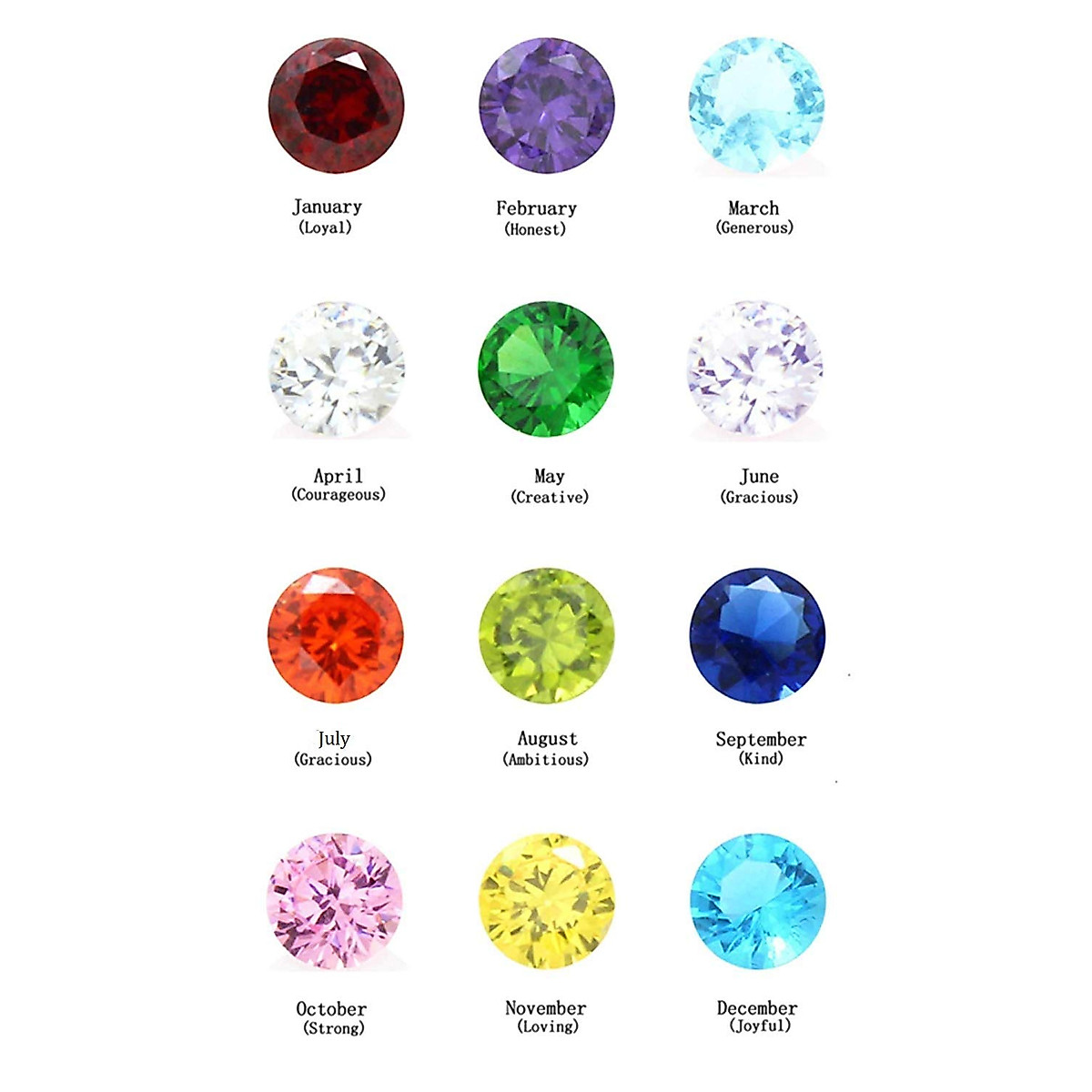 Melodys Gift Depot Girls Birthstone Ring Jewelry Set-Choose Month Get 3 Crystal Adjustable Rings Boxed (APR)