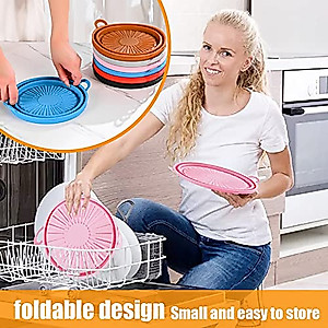 Silicone Air Fryer Liner 7.5 Inch Compatible with Cosori Ninja Tower, 2 Pack Collapsible Round Air Fryer Tray Silicone Pot for Air Fryer Oven and Microwave, Silicone Air Fryer Accessories