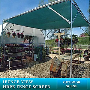 Ifenceview 4'x5' to 4'x50' Green Shade Cloth Fabric Fence Privacy Screen Panels Mesh Net for Construction Site Yard Driveway Garden Pergola Gazebos Railing Canopy Awning 180 GSM UV Protection (4'x15')