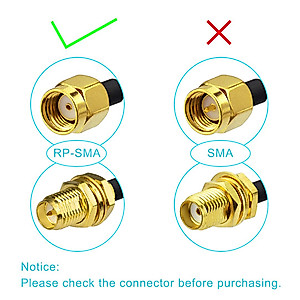 Bingfu RP-SMA Female Bulkhead Mount to Dual RP-SMA Male WiFi Antenna Adapter Splitter Cable 15cm 6 inch for WiFi Router Hotspot Wireless Mini PCI Express PCIE Network Card Adapter