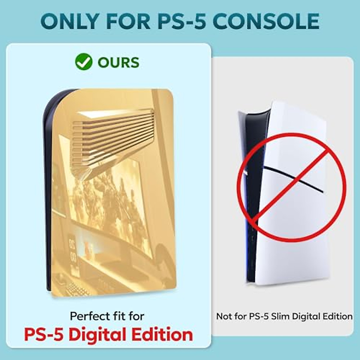 Plates for P5 Digital Edition, Faceplate with Cooling Vents, Anti-Scratch Dustproof Protective Cover Plates for P5 Digital Edition (Golden)