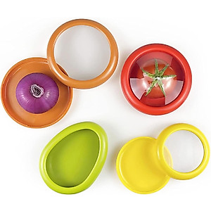 Velvet Vista 4PCS Silcone Food Container For Avacado Onion Lemon Tomato & More Preserve your Food And Vegetables in our Silicon Stretch Pod