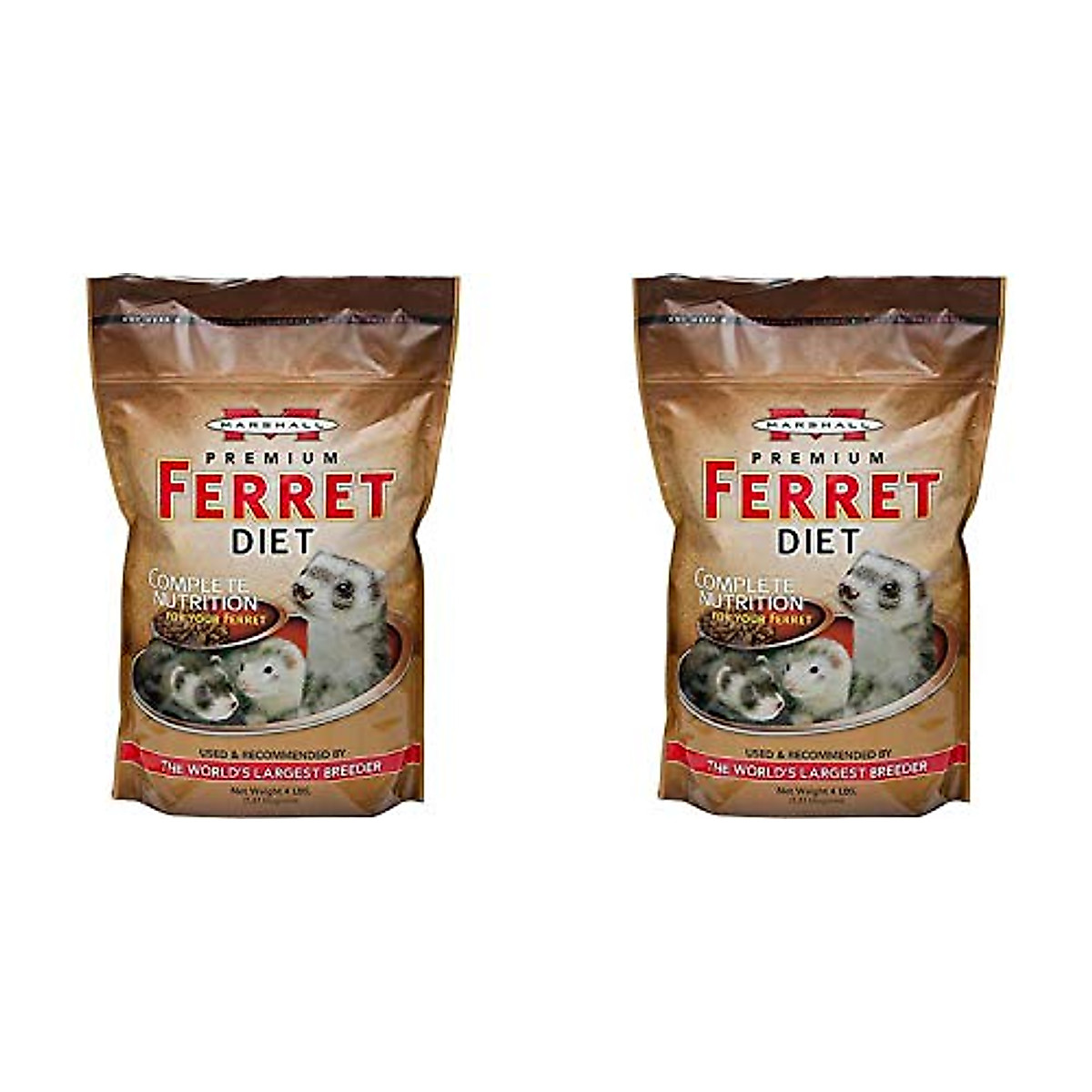 Marshall Premium Ferret Diet Food, 4 Pound, 2 Pack