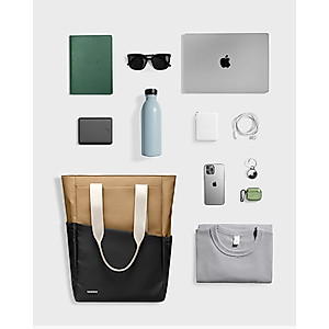 tomtoc 16-inch Laptop Backpack for Work, Travel, Water-resistant, Stylish Slim Laptop Computer Bag Purse Backpack with Multi-functional Pockets, Casual Tote Daypack, 16L