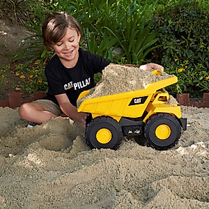CAT Construction Toys, 15" Dump Truck Toy, Ages 2+, Sturdy Plastic, No Batteries Required, CAT Construction Tough Rigs Series