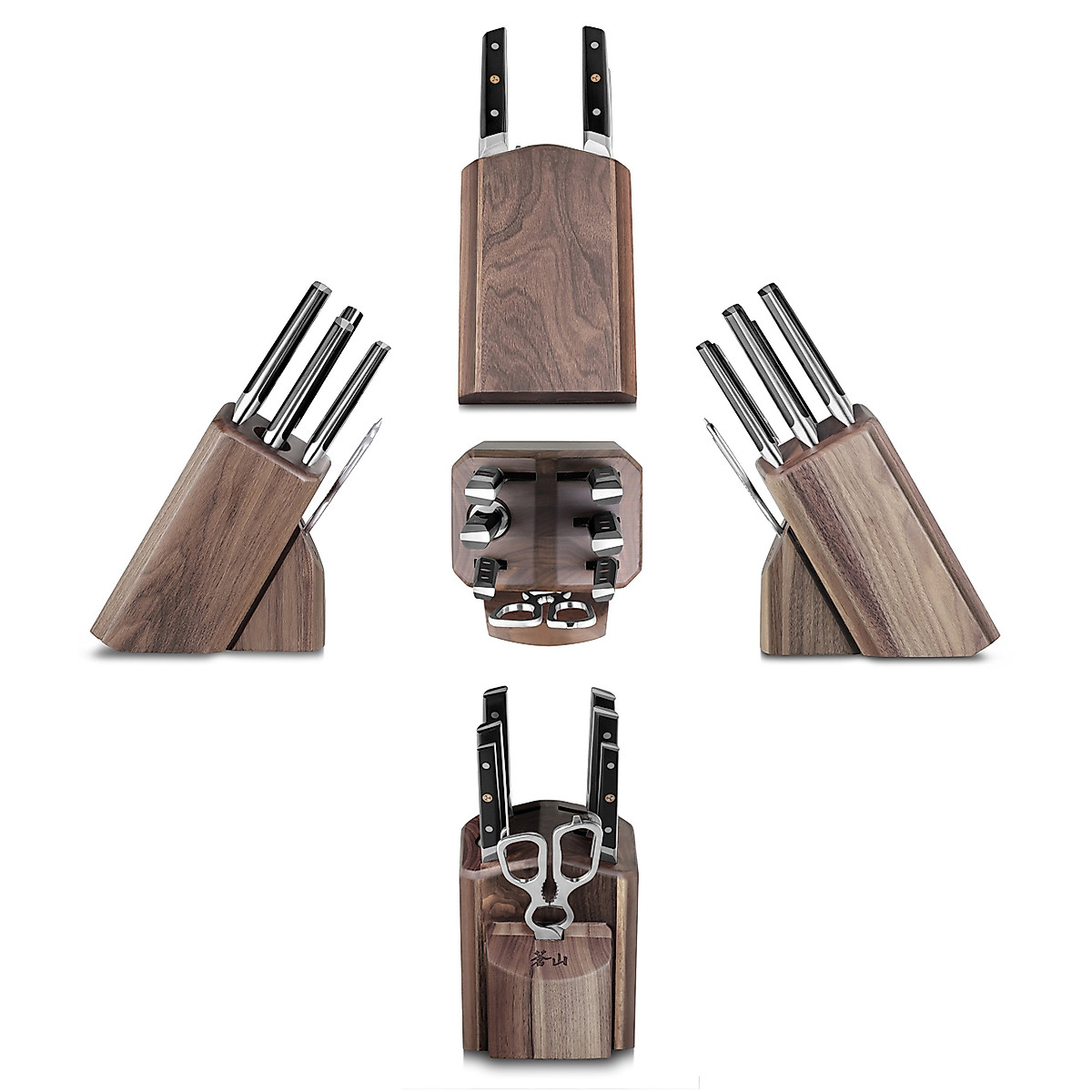 Cangshan TC Series 1021219 Swedish 14C28N Steel Forged 8-Piece Knife Block Set, Walnut