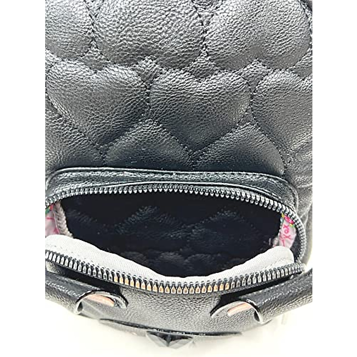 Betsey Johnson Mini Dog Puppy Backpack Black with Heart Jewel Nose Bulldog Great Gift Idea Women's Fashion Bag Tote Handbag Purse