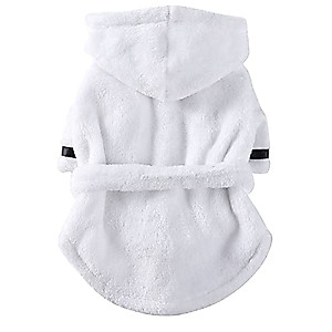 TTBDWiian Dog Close Medium Hotel Nightgown Bathrobe Dog Pajamas Clothes Bath Bathrobe Towel Pet Pet Cat Pet Clothes (White, Small)