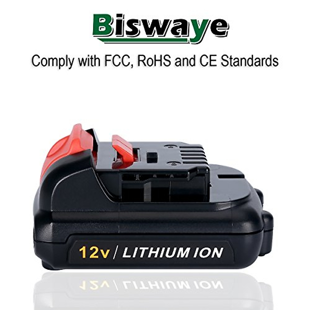 Biswaye 2-Pack 12V 3.0Ah Lithium Battery Replacement for Dewalt 12V Max Lithium Ion Battery DCB120 DCB123 DCB127 DCB122 DCB124 DCB121 DCB126