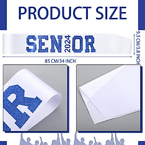 Marsui Senior 2024 Satin Sashes with Glitter Letters Cheerleader Sash Graduation Celebrations Sashes Senior Cheer Sash Class Competition 2024 Sashes for Girls Graduation Party (Vivid Style,24 Pcs)