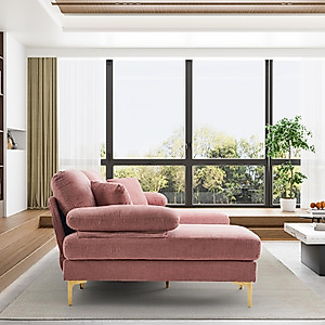 OUYESSIR U-Shaped Sectional Sofa Couch, 4 Seat Sofa Set for Living Room, 110.6" L-Shaped Chenille Sleeper Couch Set with Double Chaise Lounge (Pink)