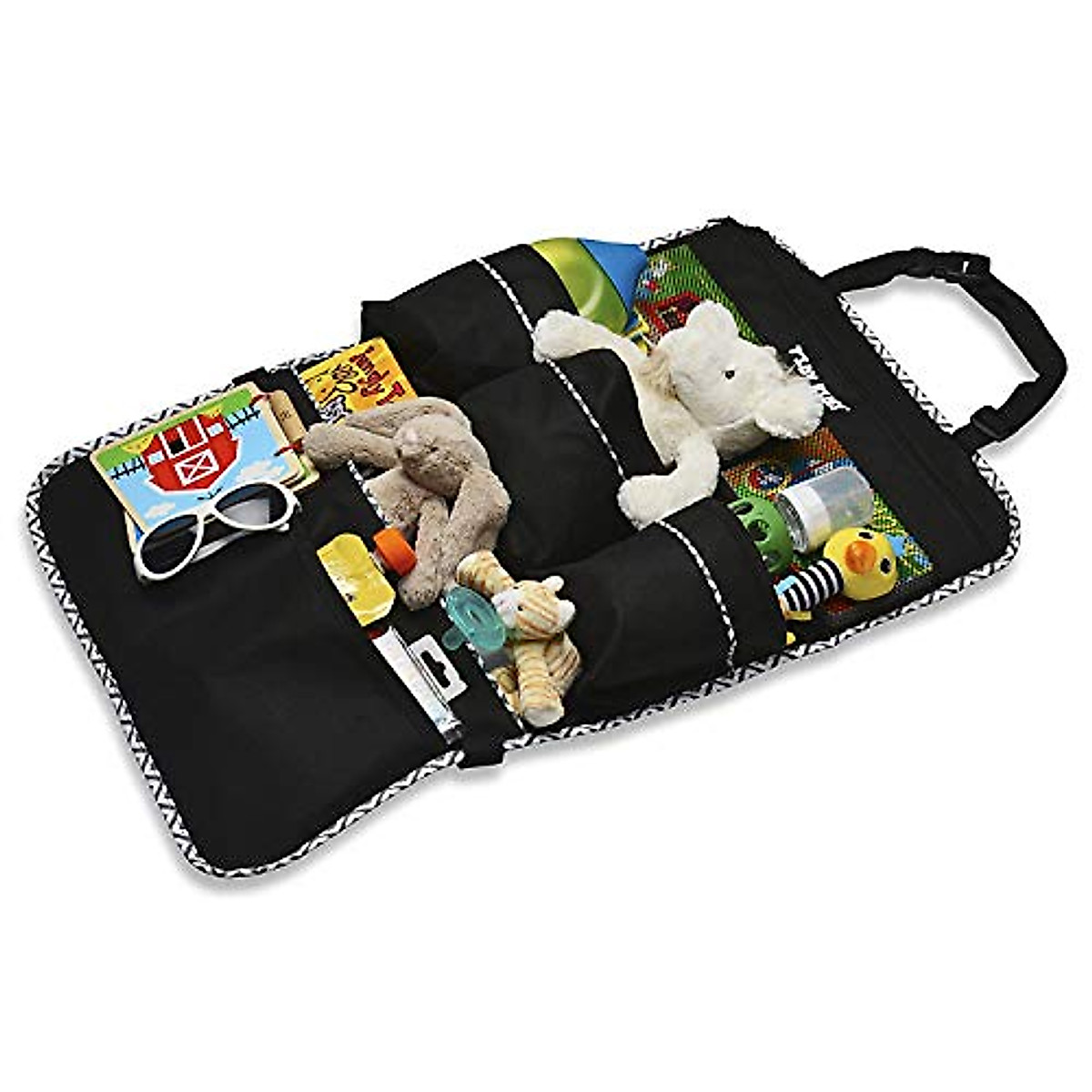 Backseat Organizer, EXTRA LARGE Size, Car Organizer for Kids- #1 Kids Toy Storage- Travel Accessories, Car Seat Protector-Kick Mat, Durable Material (Large)