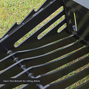 Titan Attachments 60-in Fine Grade Rock Grapple Skeleton Rake with Teeth, Universal Skid Steer Quick Tach